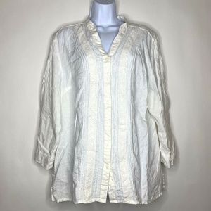 jm collection Tops | Petite Linen Button Front Shirt | Poshmark